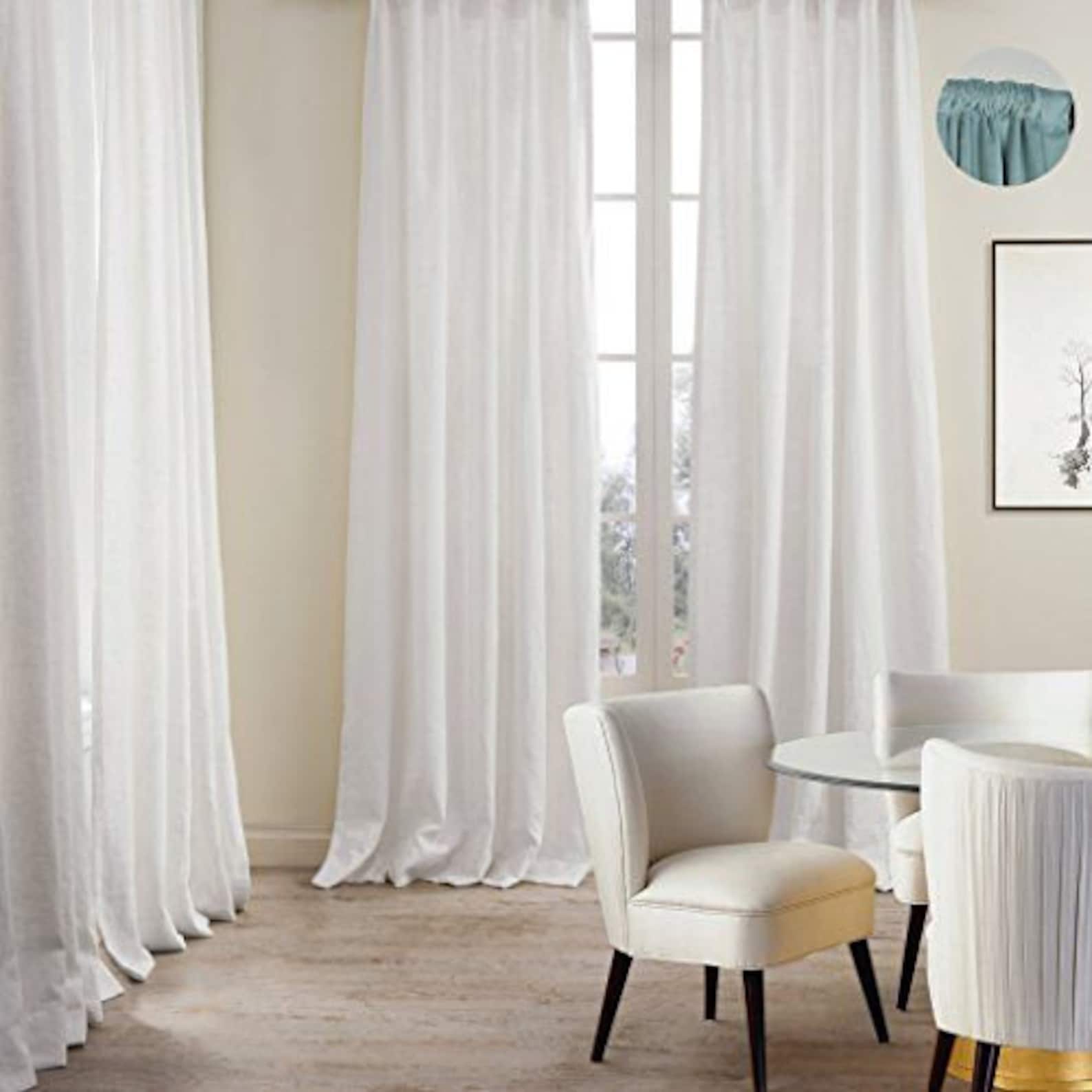 White Chevron Linen Drapes Natural Linen in White Chevron | Etsy