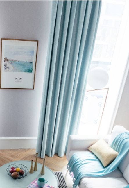 Pair of Powder Blue Curtains, Custom Drapes, Custom Curtains, Window ...