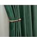 Pair of Hunter Green Velvet Curtains, Silky Velvet Curtains, Living ...
