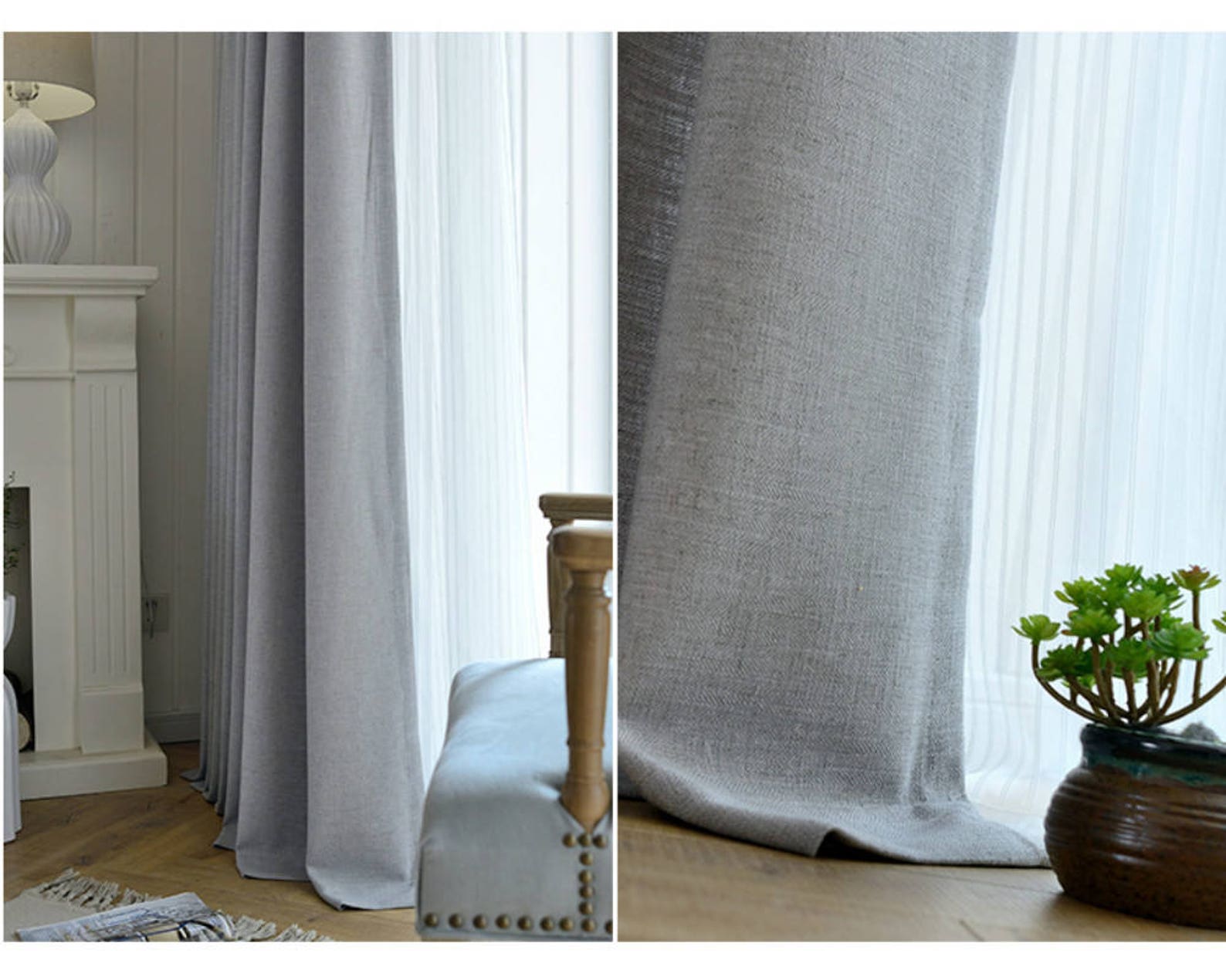 Grey Curtain Panels Custom Curtains Custom Gray Drapes - Etsy