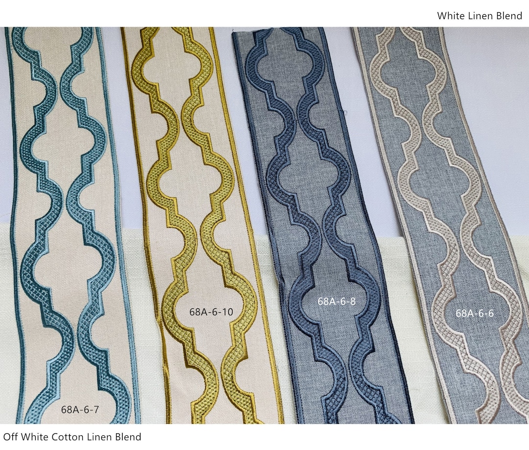 Decorative Fabric Trim for Curtains, Embroidery Decorative Trim, 3 ...