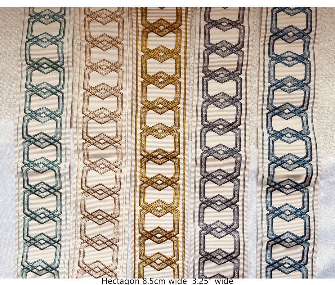 Hectagon Trim for Curtains, Shams, Fabric Curtain Trim, Upscale ...