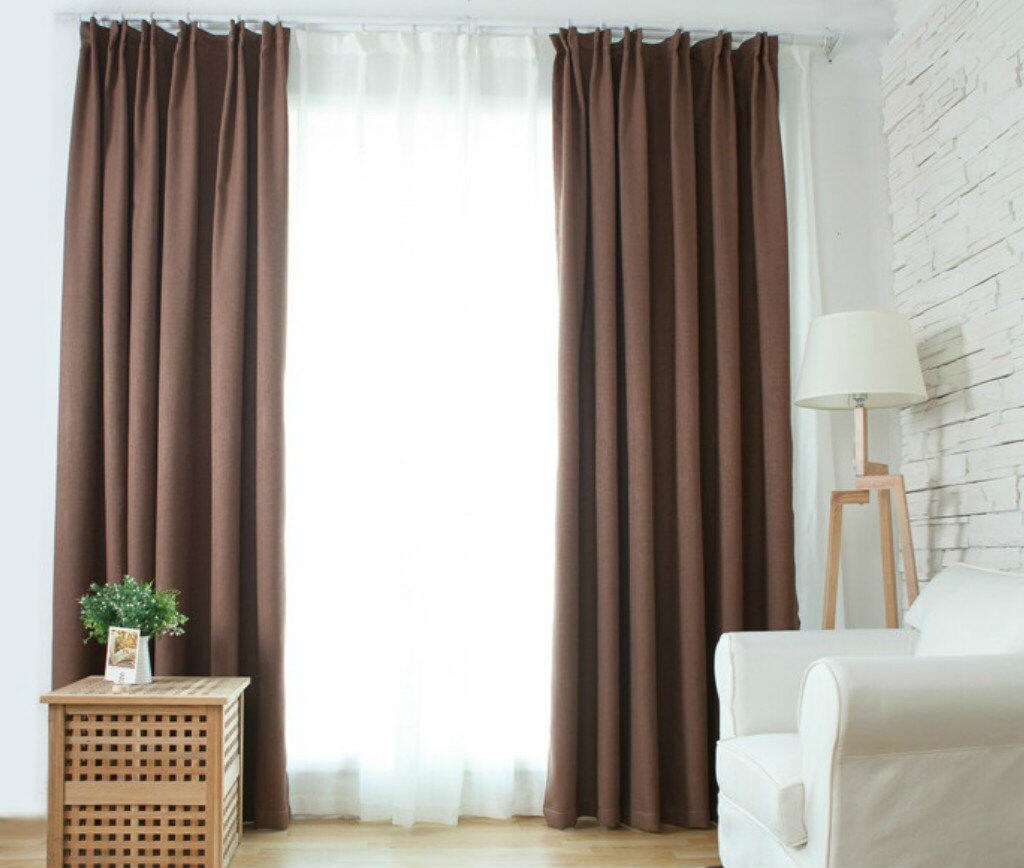 Brown Curtains Window Curtain Panels Linen Curtains Custom | Etsy