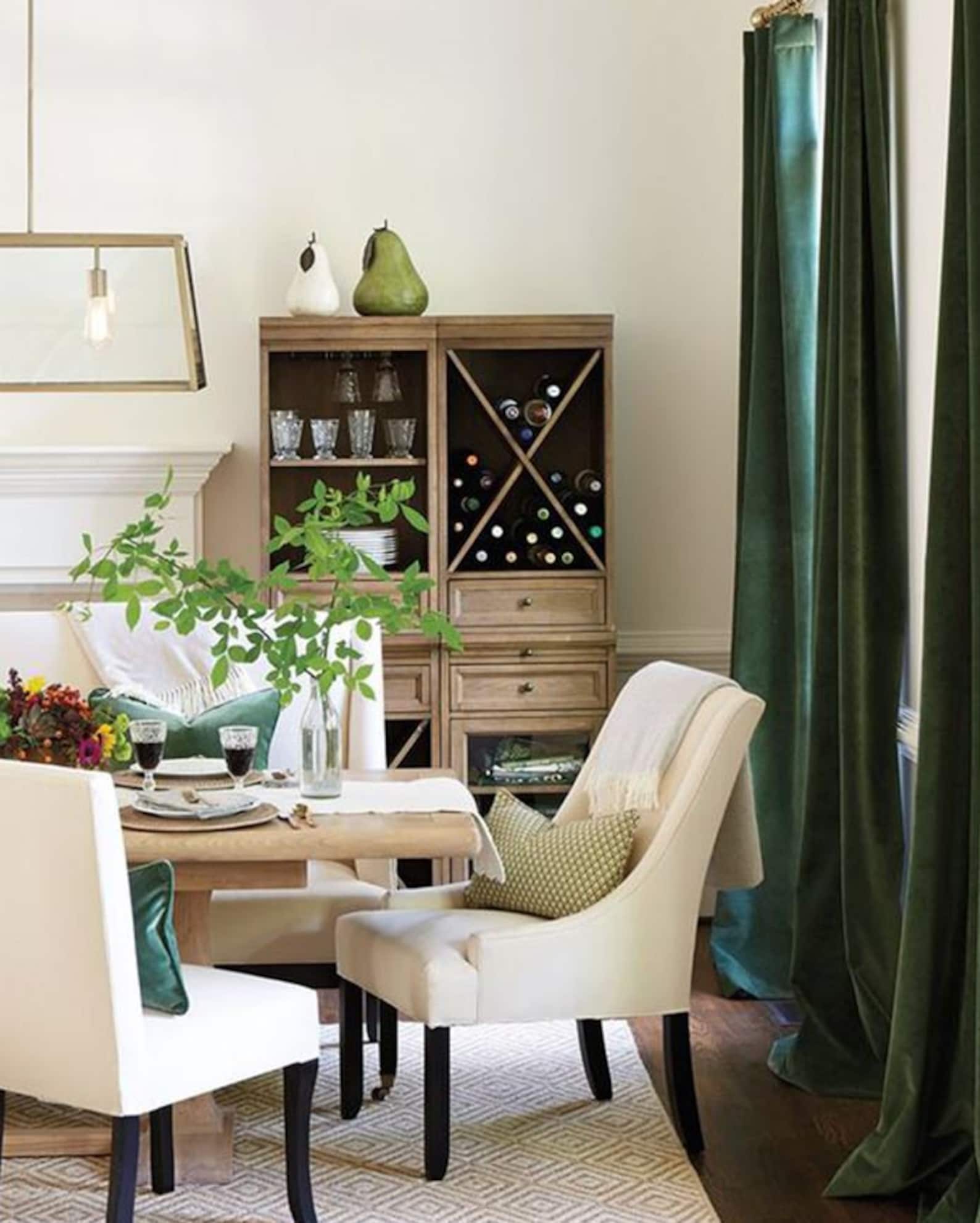 Pair of Hunter Green Velvet Curtains Silky Velvet Curtains - Etsy