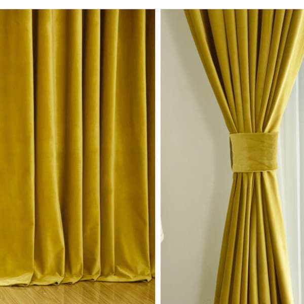 Gold Curtains - Etsy