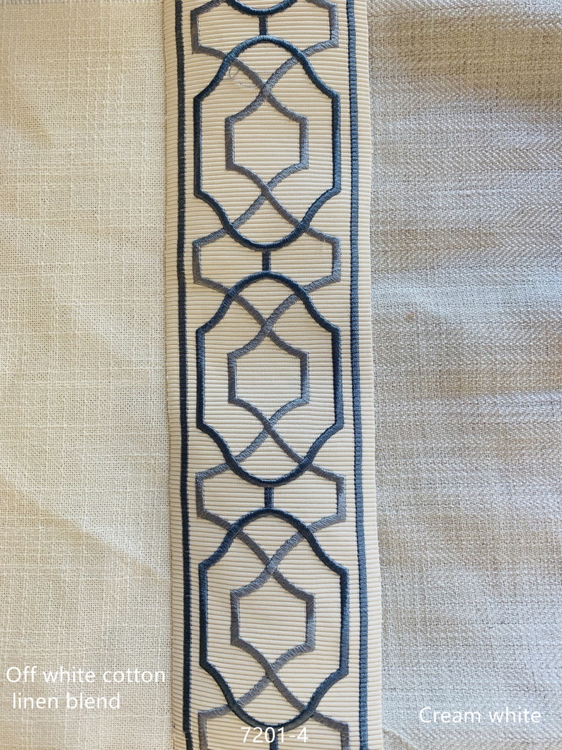 Curtains With Decorative Trims Custom Draperies With Border - Etsy