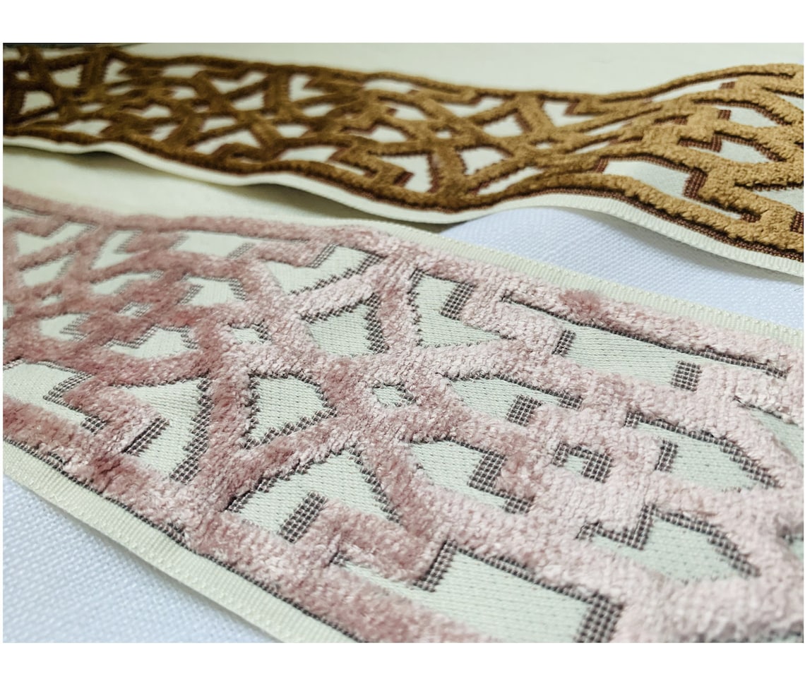 Decorative Fabric trim for Curtains Fretwork Velvet Curtain | Etsy