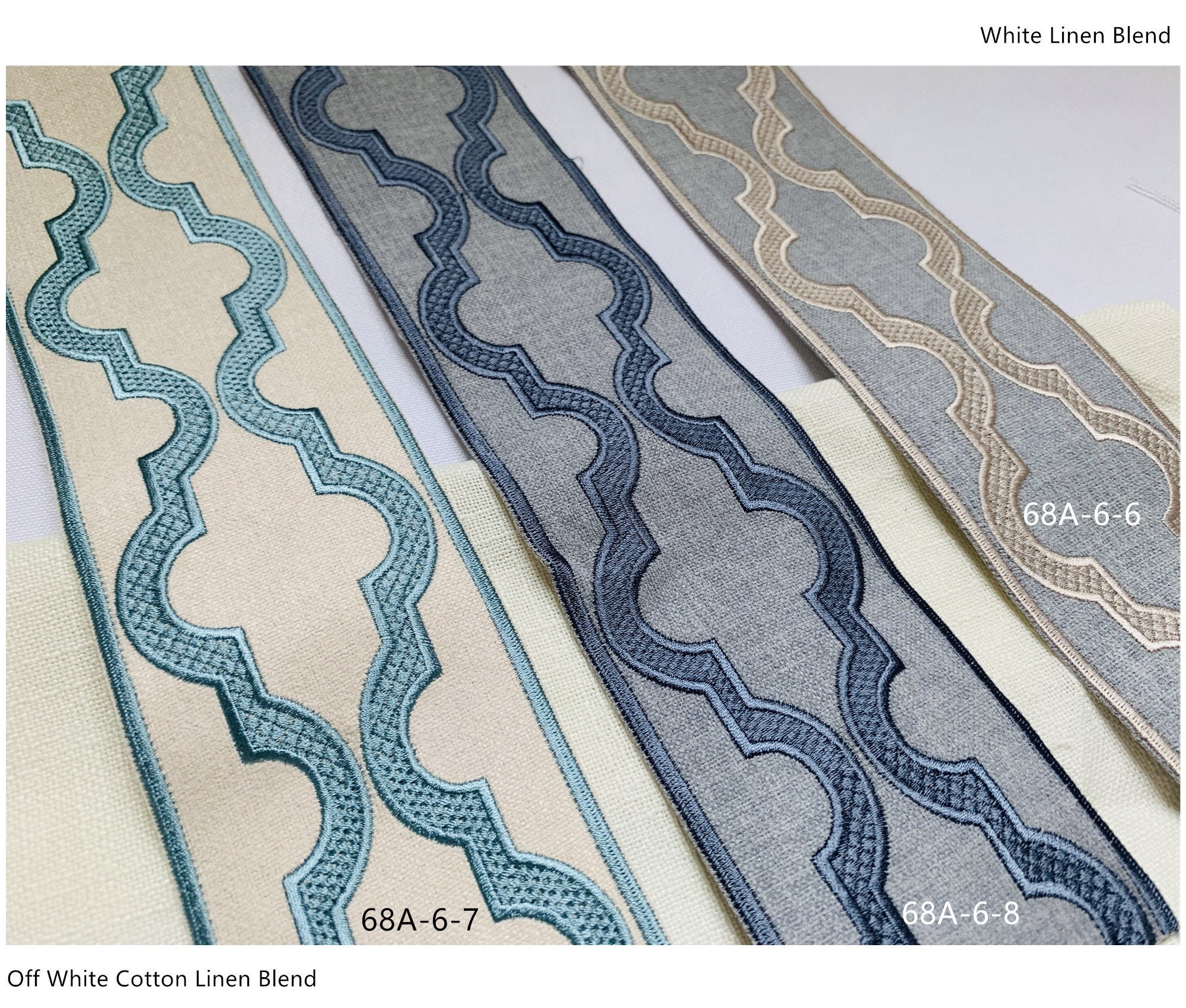 Decorative Fabric Trim for Curtains, Embroidery Decorative Trim, 3 ...