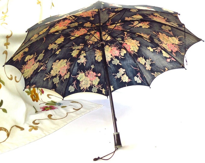 Vintage 1920s Cerebus Antique Deco Fabric Floral Printed Patterned ...