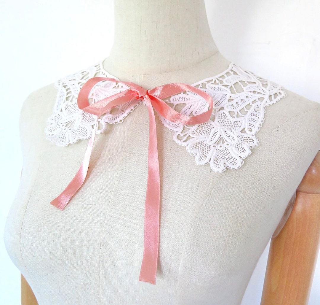 Antique Victorian Edwardian 1900s 1910s White Floral Lace Collar Scarf ...