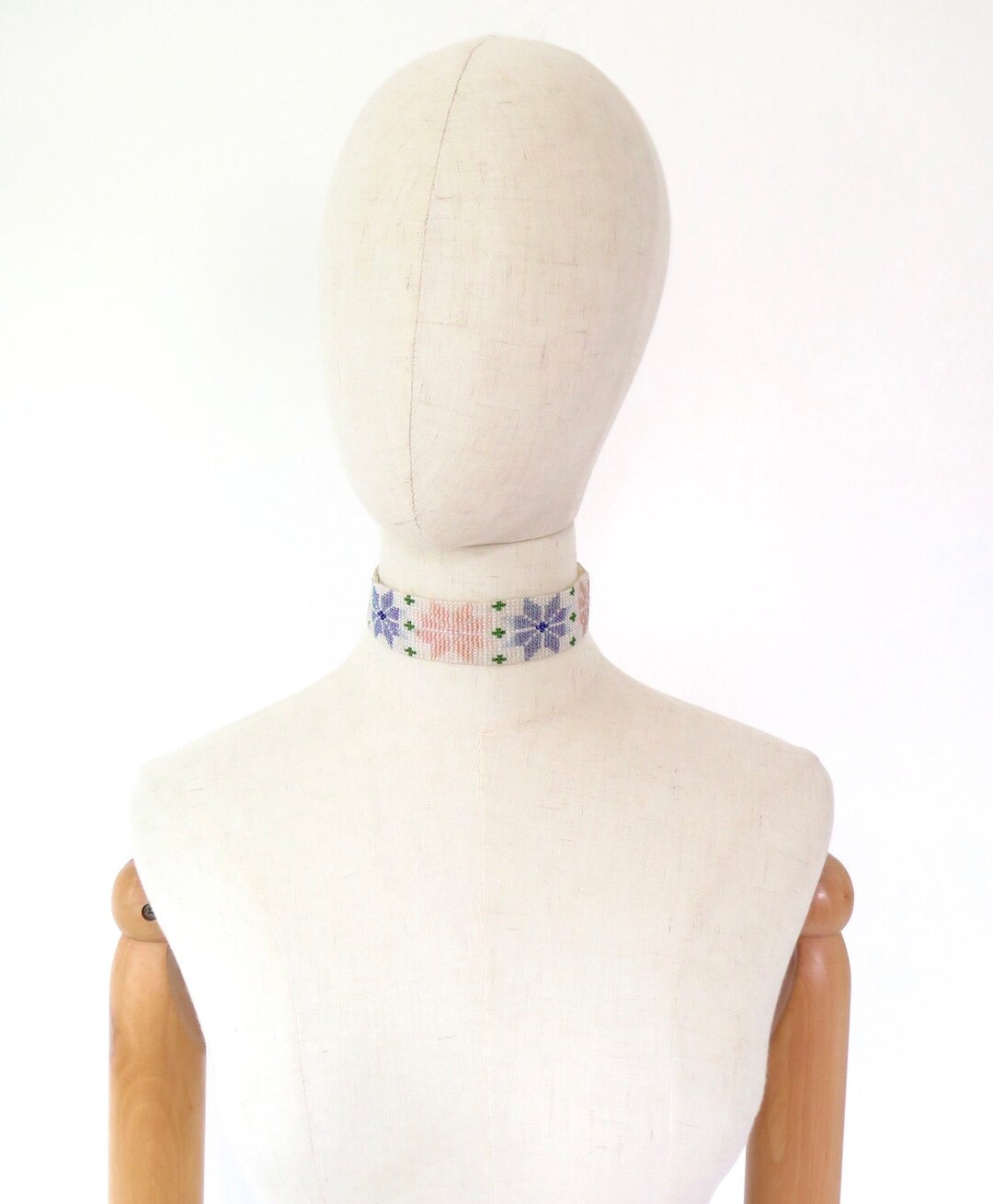 Vintage 1920s Deco Flapper Floral Patterned Beaded Choker Costume Dress ...
