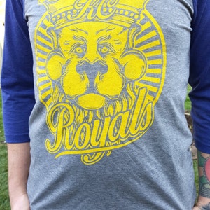 KC Royals "slugger" Handprinted UNISEX Baseball T-shirt *super Soft* - Etsy