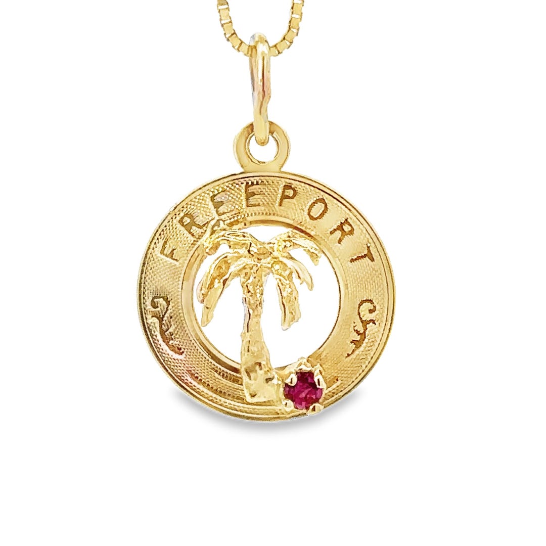 14KT Yellow Solid Gold Freeport Charm Vintage - Etsy