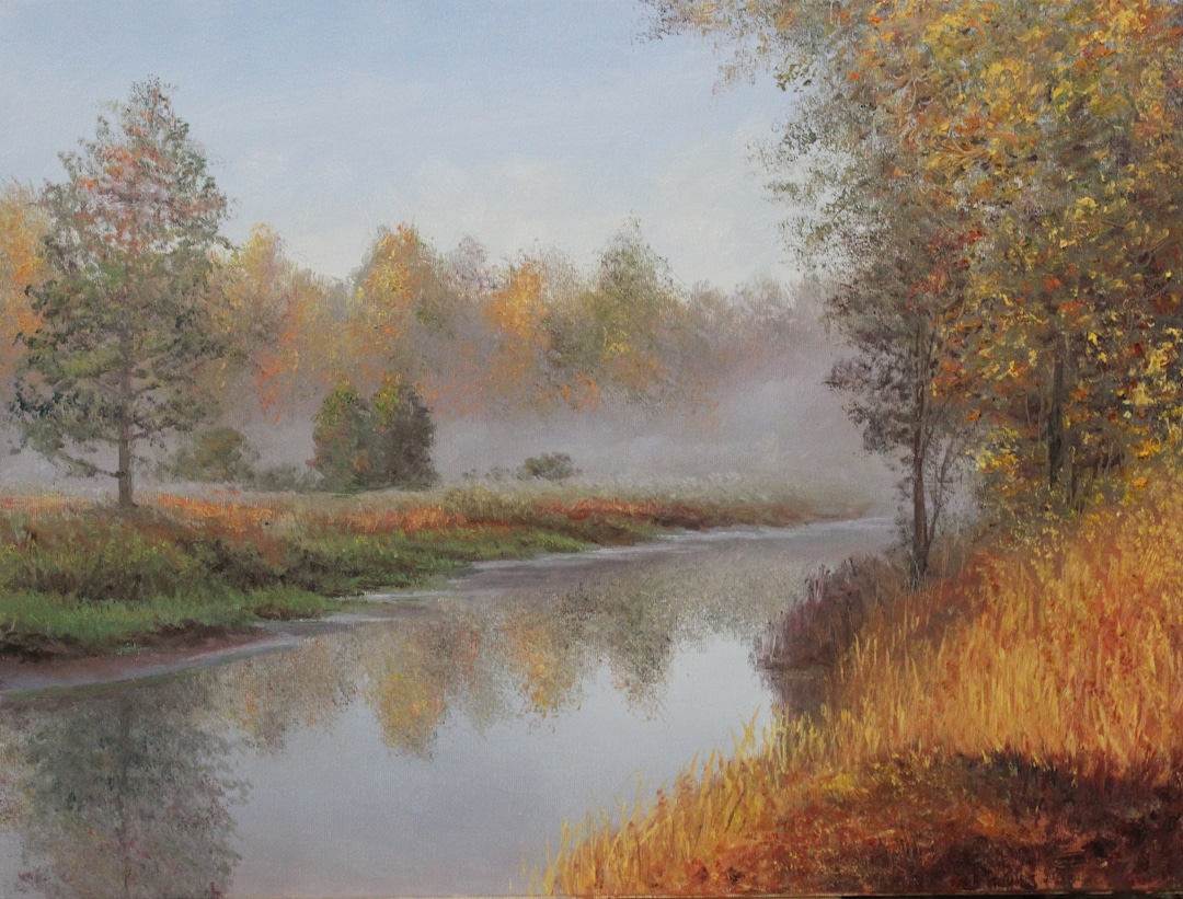 Hues of October | Original Landscape Oil Painting, 45 X 60 Cm / 17.7" X ...