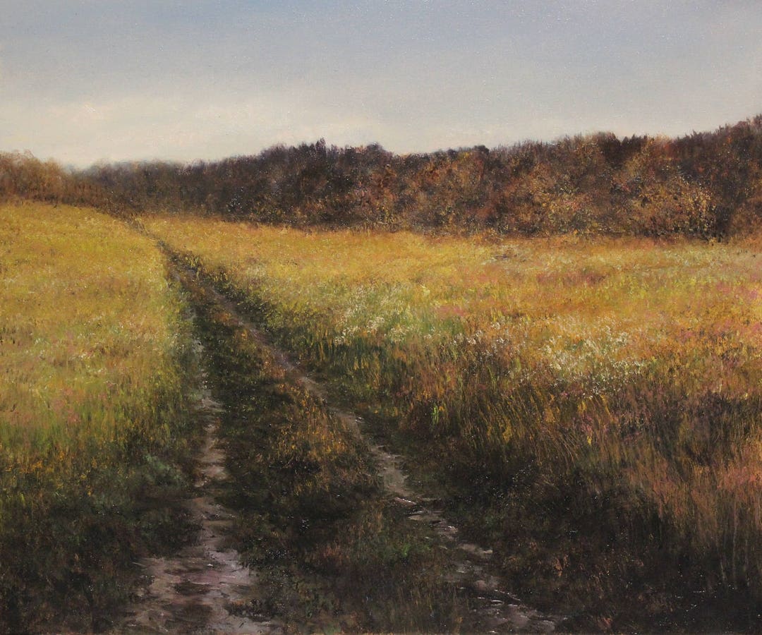 Tall Grass | Original Landscape Oil Painting, 55 X 60 Cm / 21.7" X 23.6 ...