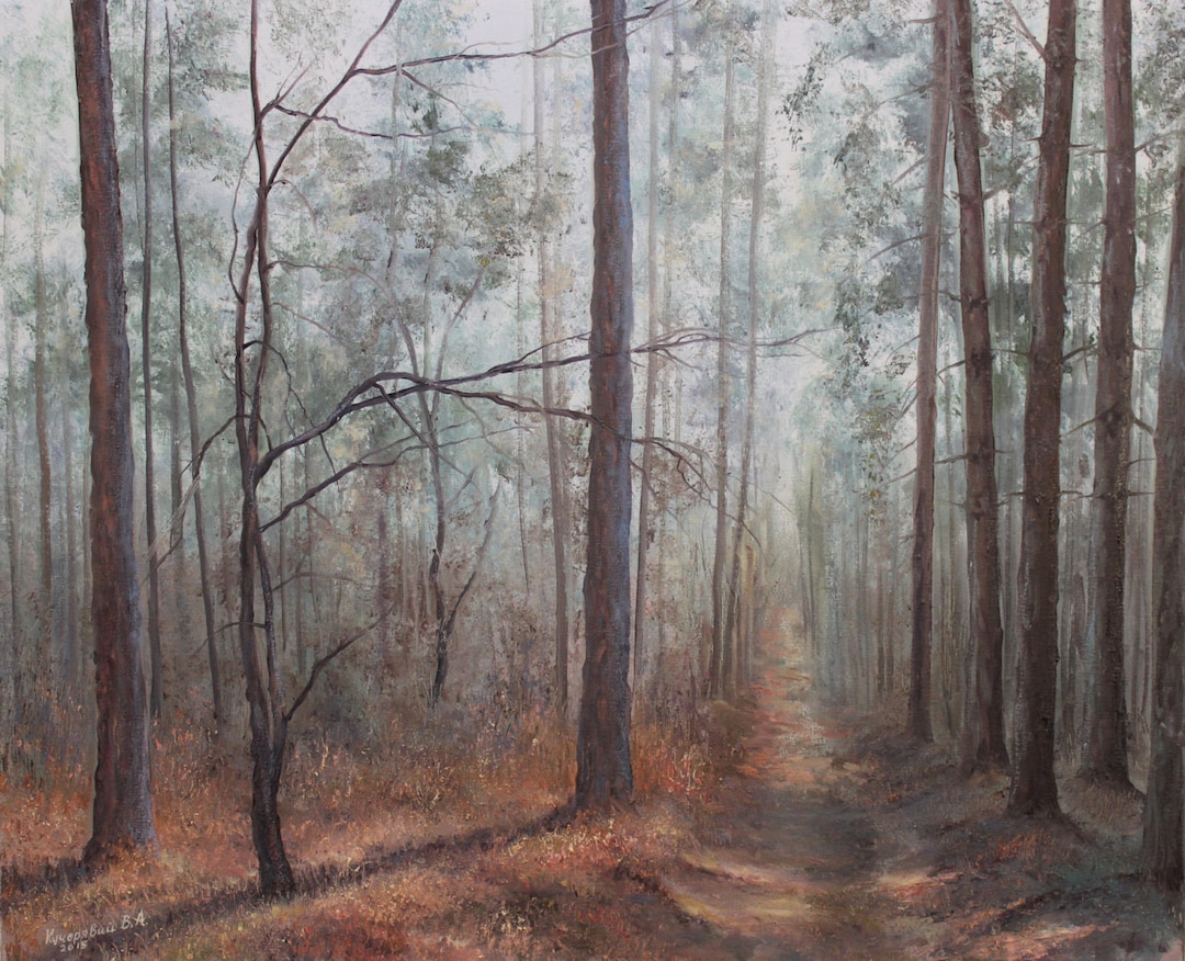 Into the Woods | Original Landscape Oil Painting, 45 X 55 Cm / 17.7" X ...