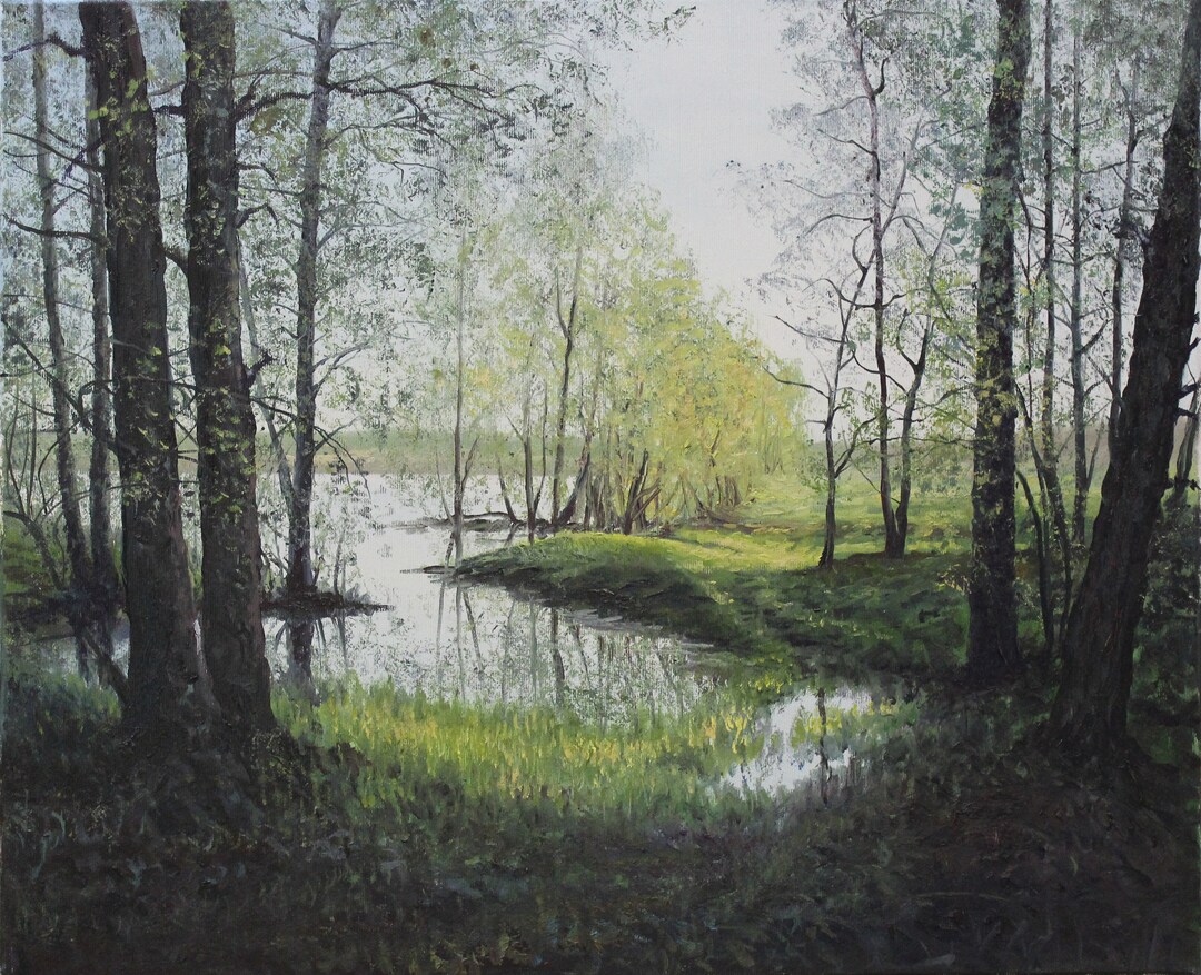 The Sanctuary | Original Oil Landscape | Peaceful Forest in Summer ...