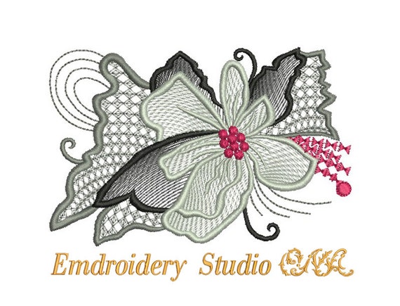 Machine Embroidery Design Large Flowers