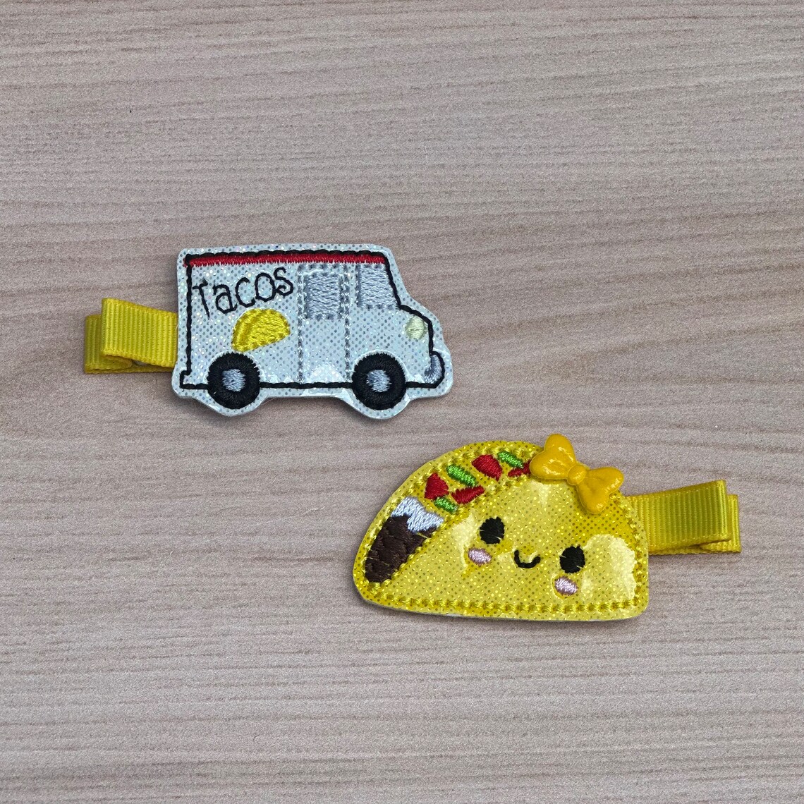 Taco Tuesday Hair Clips: Embroidered Felt Taco & Truck Pair - Etsy