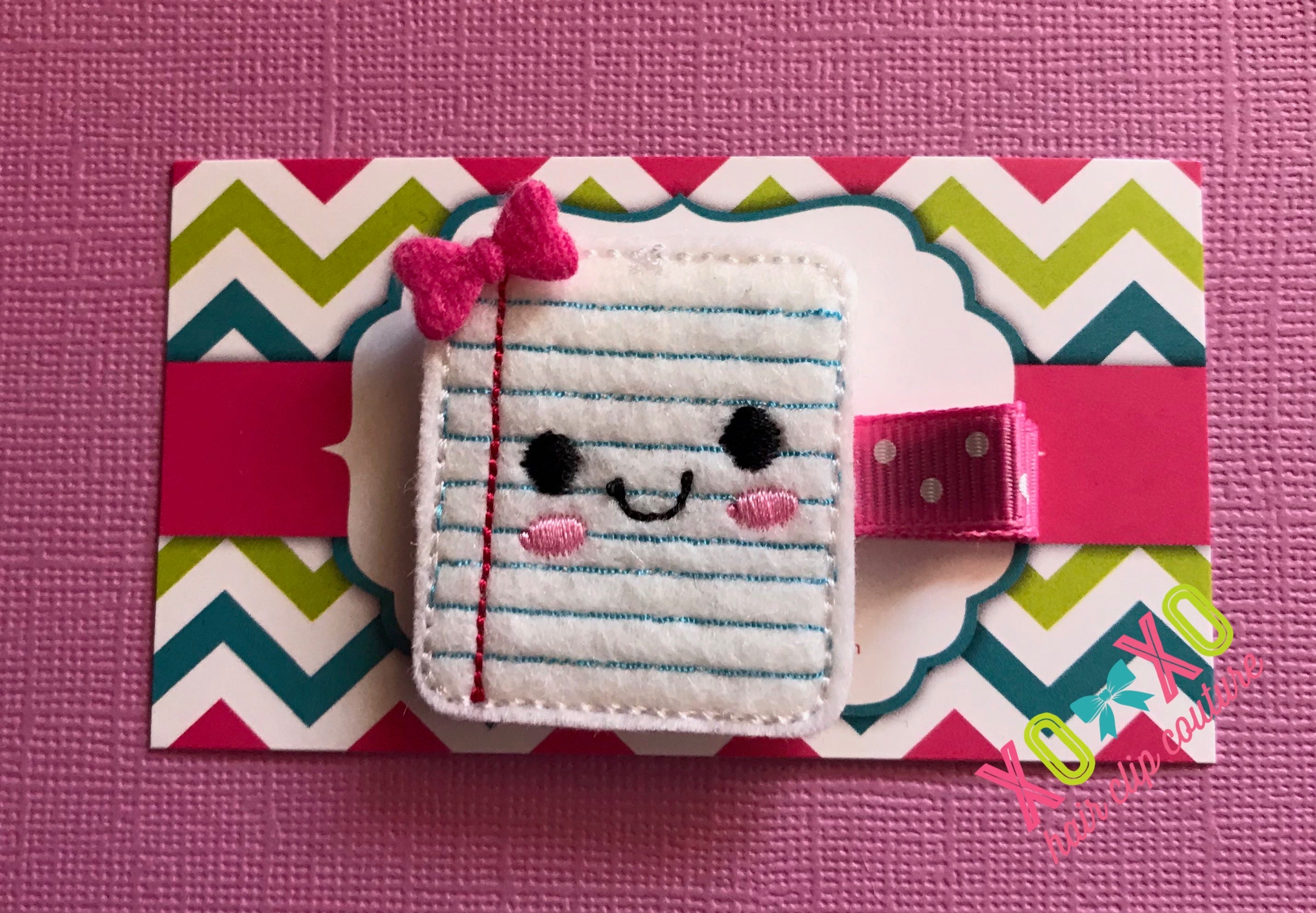 Notebook Paper Hair Clip School Hair Clip School Hair Bow | Etsy