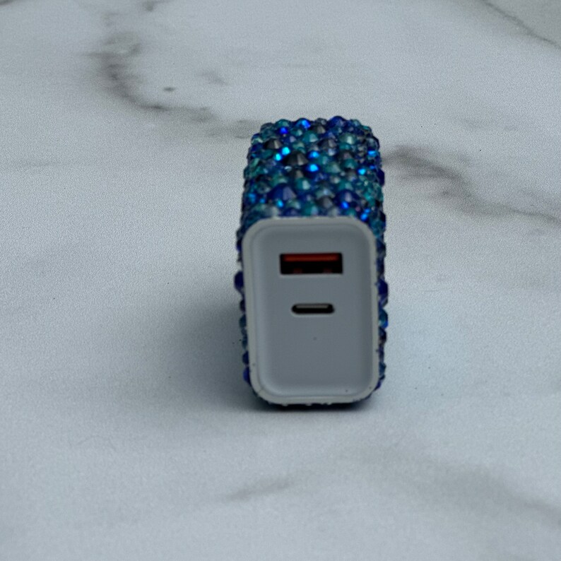 Rhinestone Charging Block: Blinged USB Adapter, Dual Port - Etsy