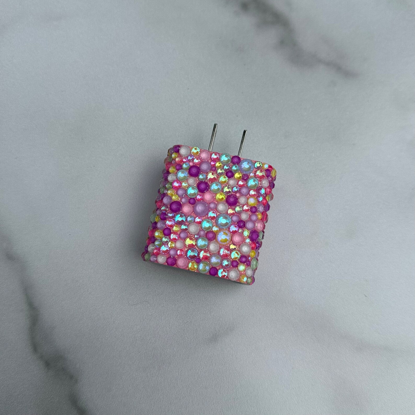 Rhinestone Charging Block: Blinged USB Adapter, Dual Port - Etsy