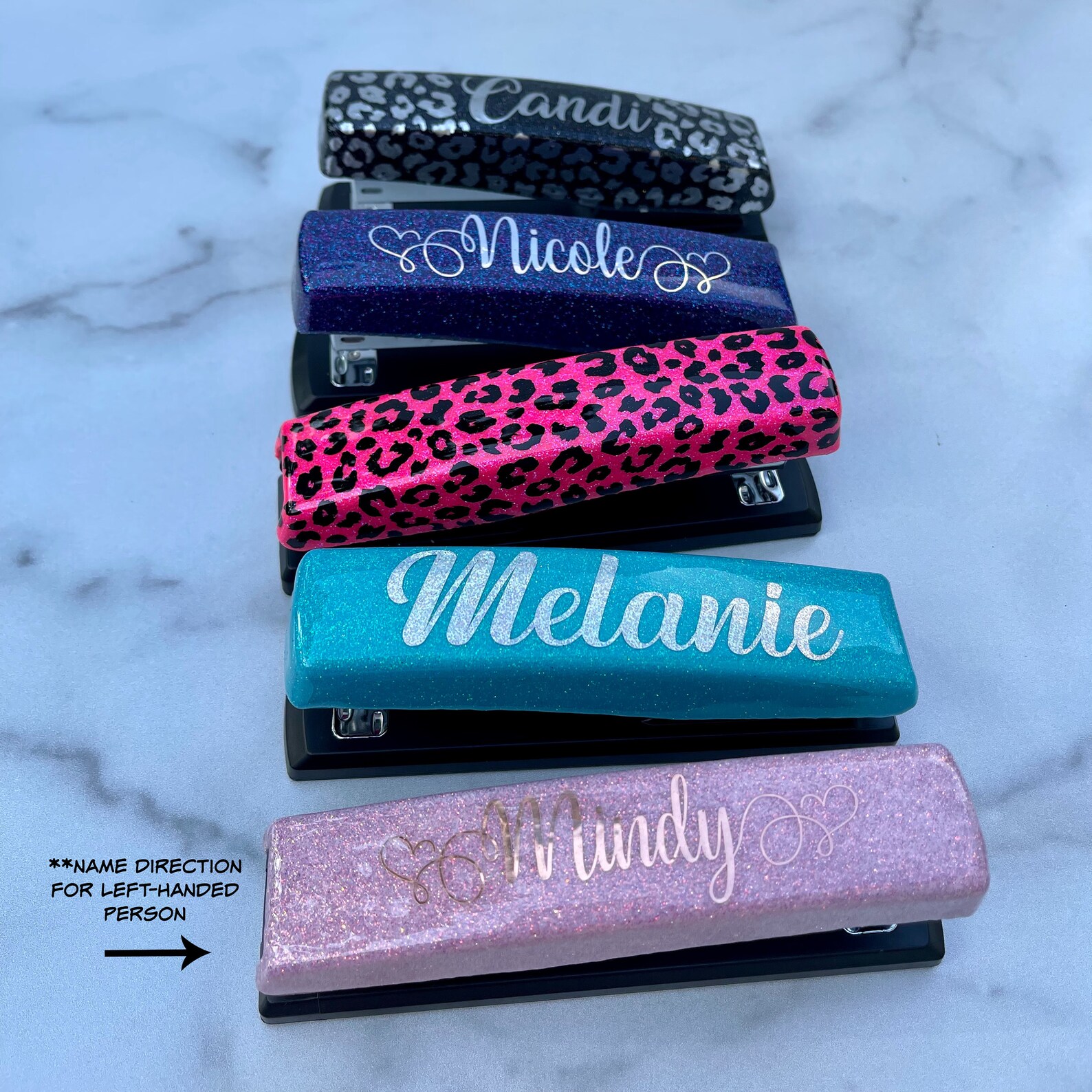 Personalized Stapler Glitter Epoxy Stapler Personalized - Etsy