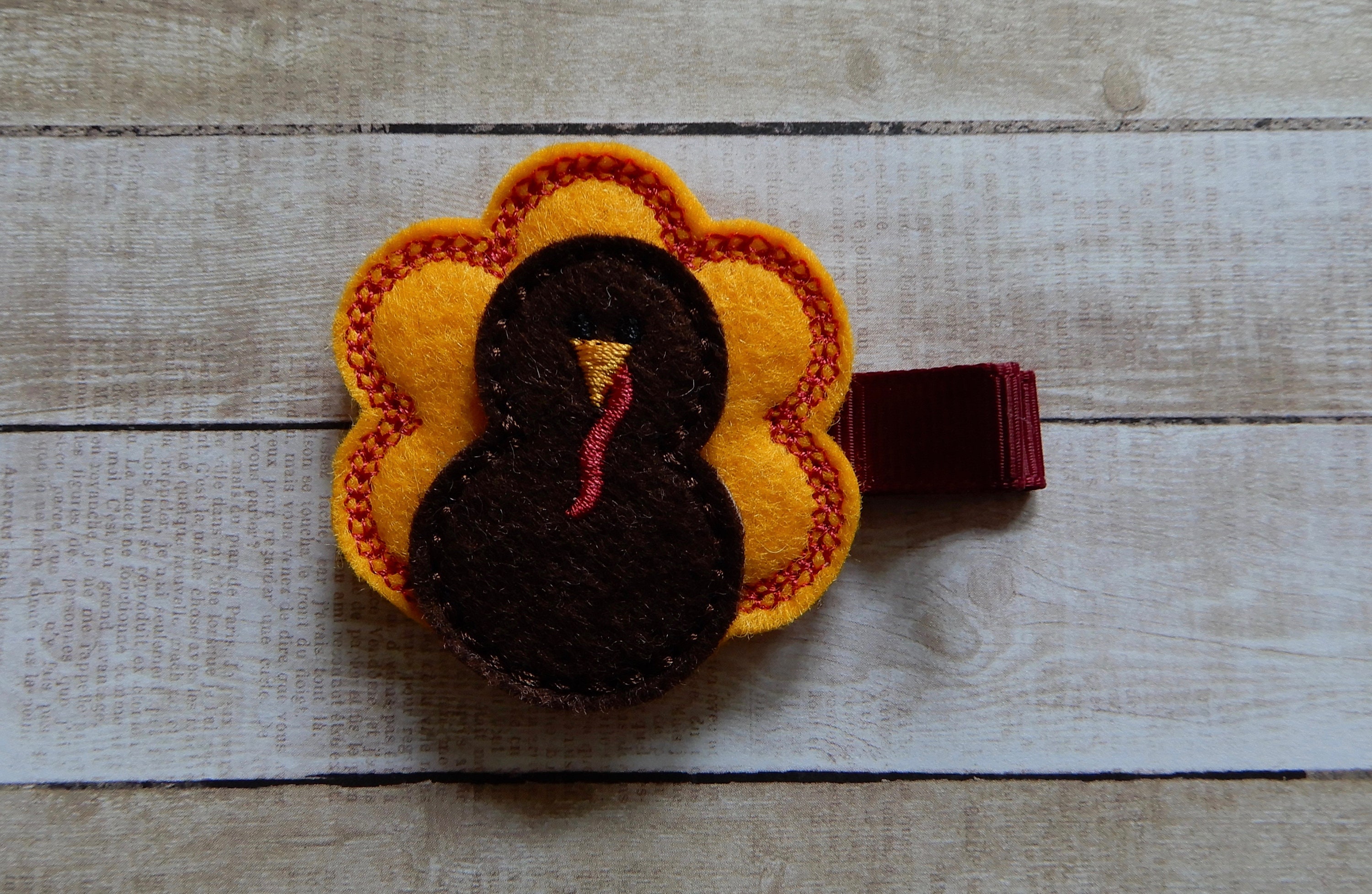 Turkey Hair Clip Thanksgiving Hair Accessory Holiday Hair - Etsy