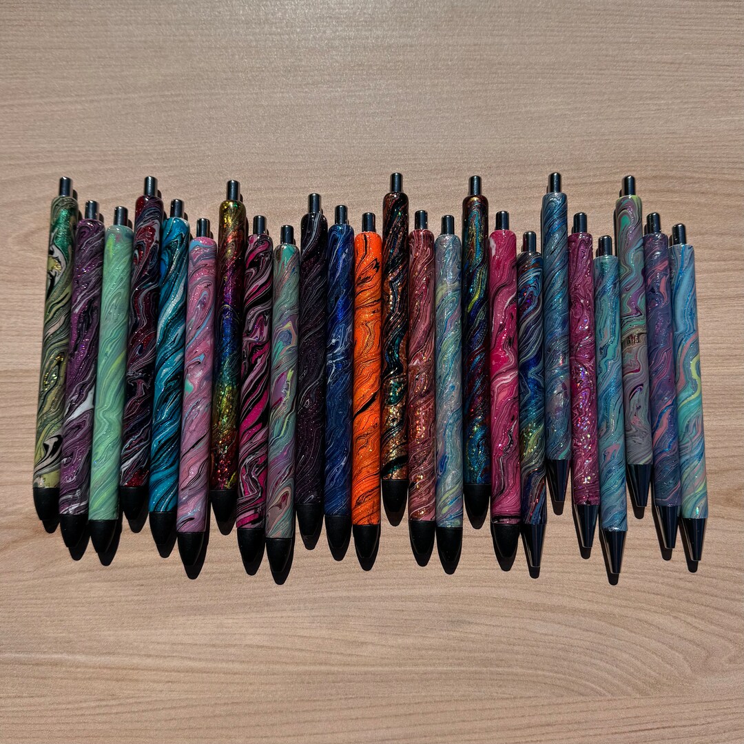 Hydro-dipped Glitter Pens, Hydro Drip Gel Pens, Marbled Ink Foiled Pens ...