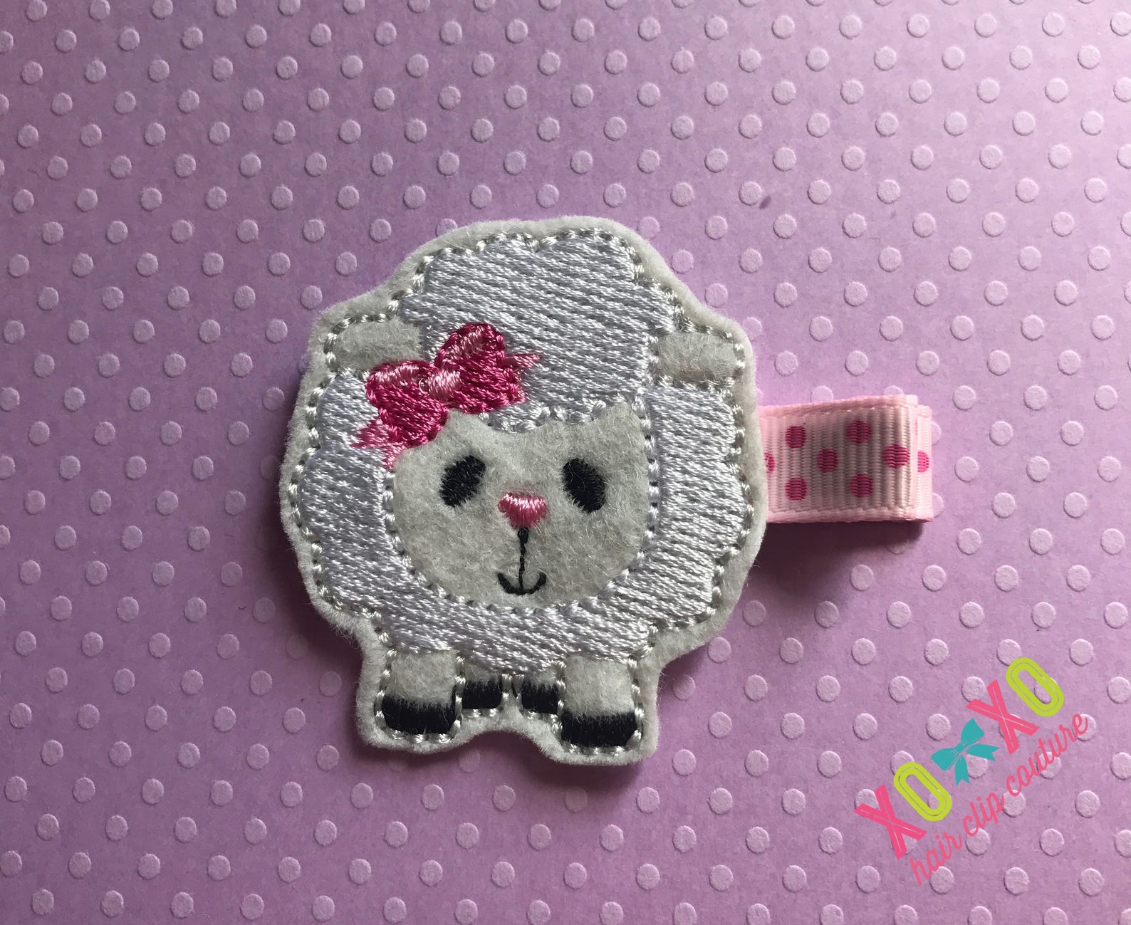 Lamb Hair Clip Little Lamb Clip Lamb Bow Sheep Hair Clip - Etsy
