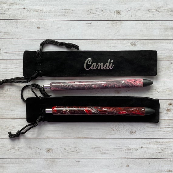 Velvet Pen Pouch Personalized Pen Case Drawstring Pen Bag Monogrammed Gift Bag Glitter Pen Sleeve Pen Packaging Pen Holder Xoxo Amour Etsy
