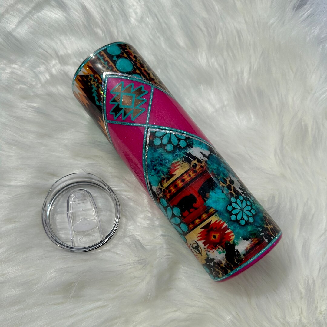 Southwestern V Split Tumbler, Western Glitter Tumbler, Western Style ...