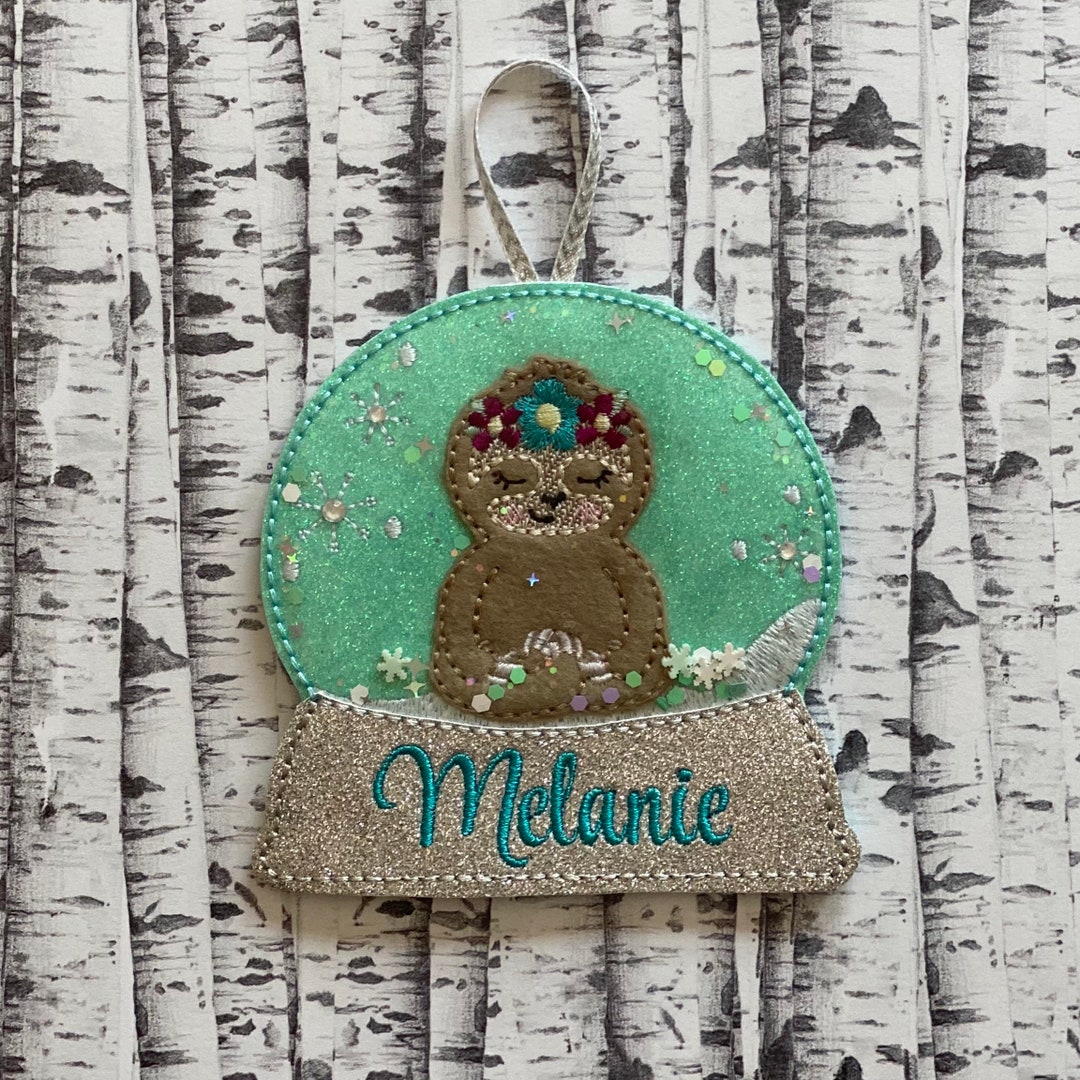 Personalized Sloth Snow Globe Christmas Ornament - Etsy