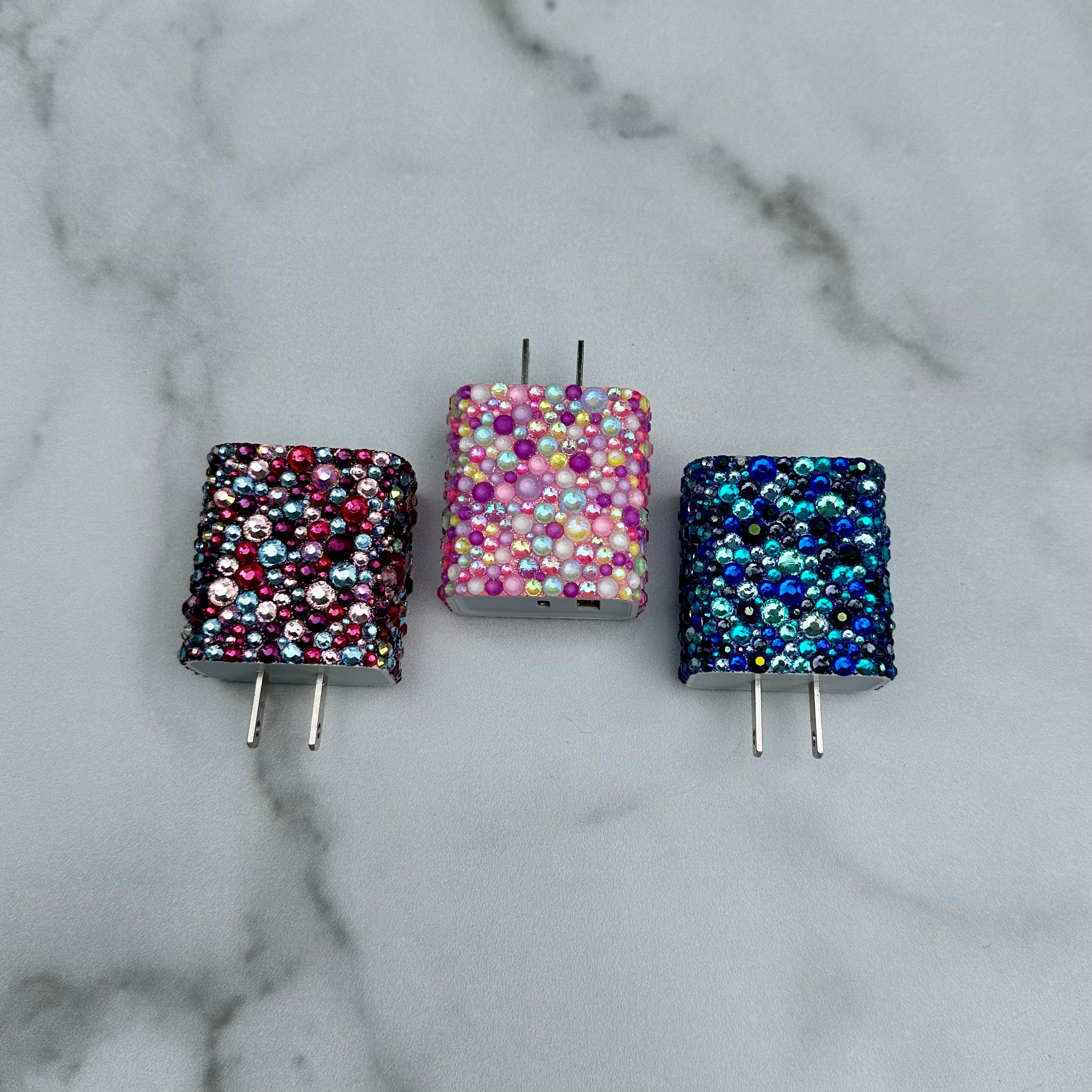 Rhinestone Charging Block: Blinged USB Adapter, Dual Port - Etsy