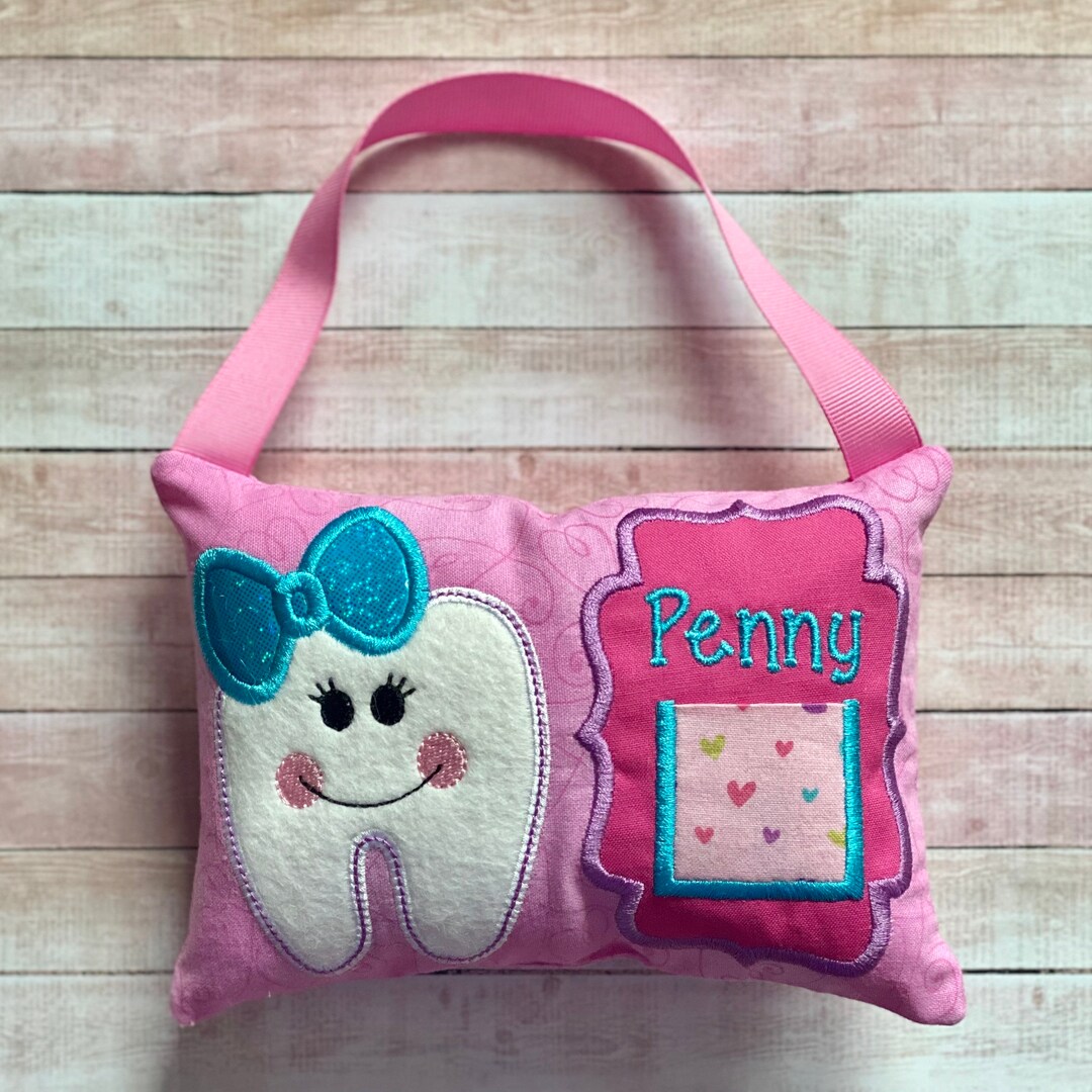 Girl's Tooth Fairy Pillow, Personalized Tooth Pillow, Lost Tooth Gift ...