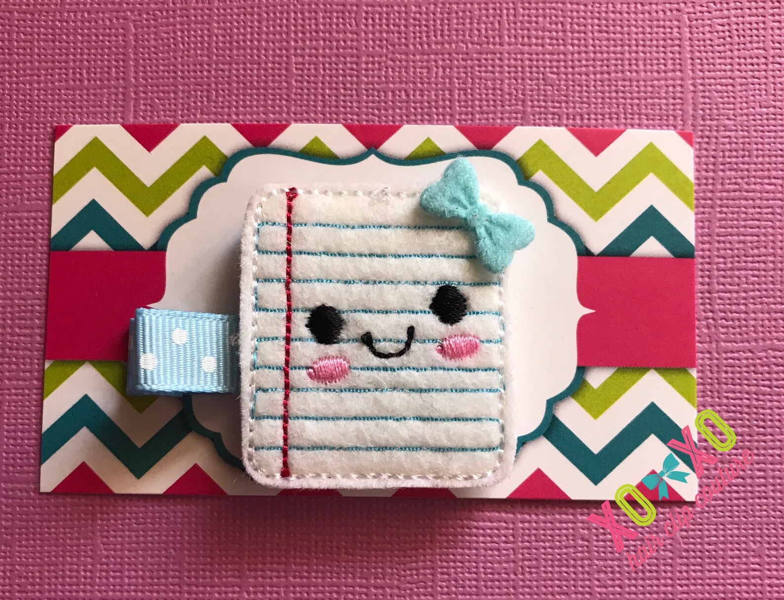 Notebook Paper Hair Clip School Hair Clip School Hair Bow | Etsy