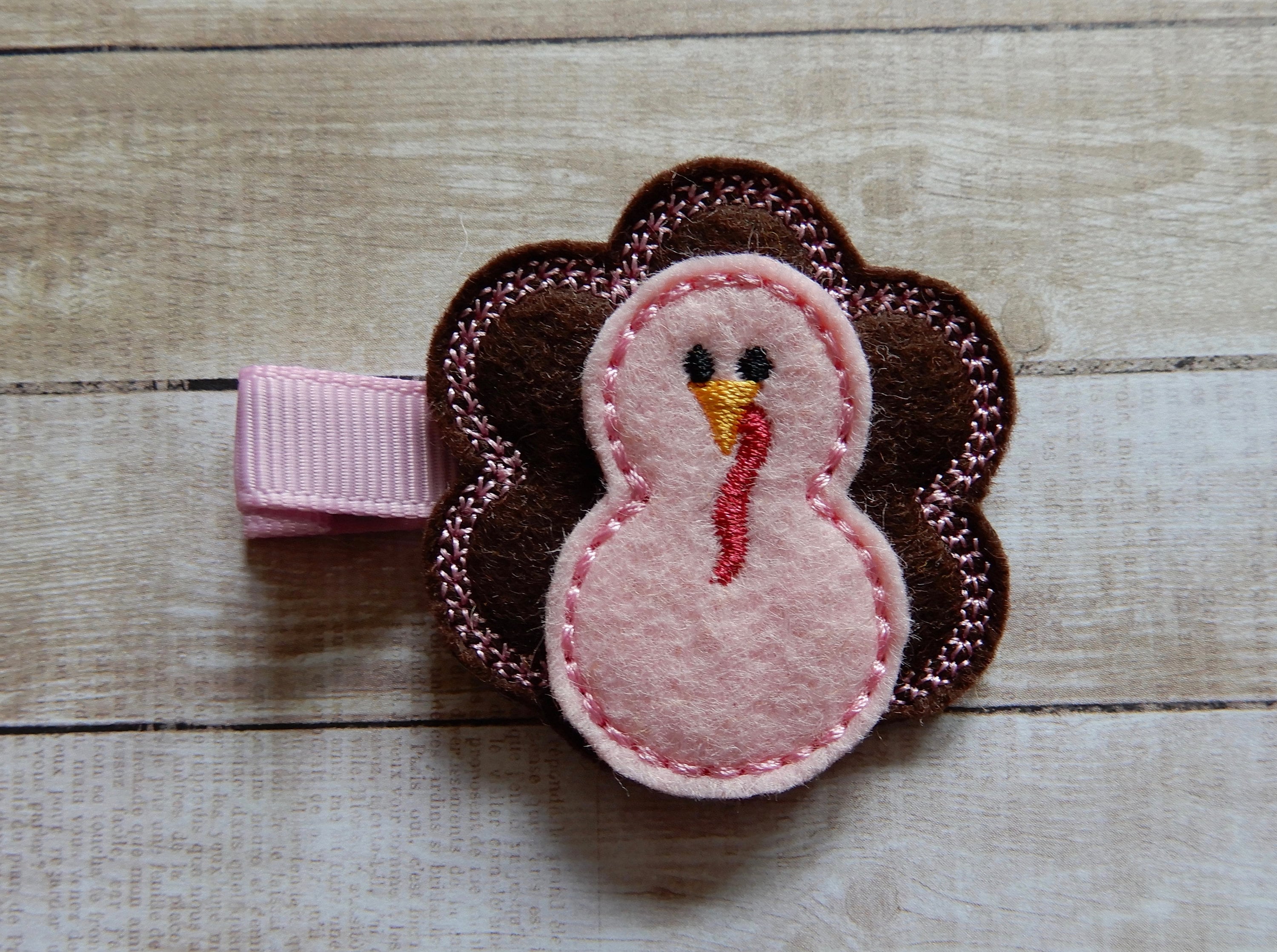 Turkey Hair Clip Thanksgiving Hair Accessory Holiday Hair - Etsy
