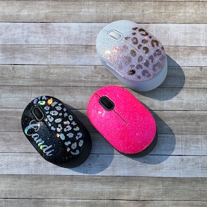 Glittered Computer Mouse Personalized Wireless Mouse Custom - Etsy
