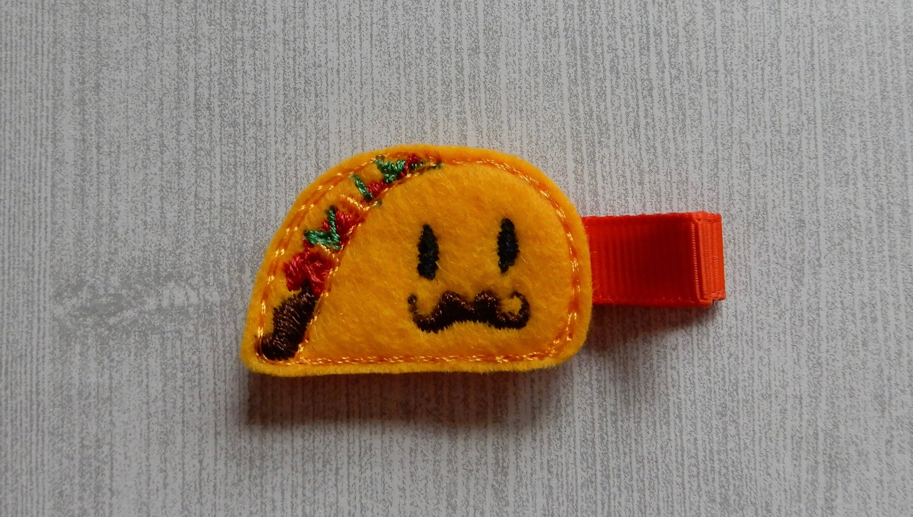 Señor Taco Hair Clip Taco With Mustache Clip Taco Tuesday - Etsy