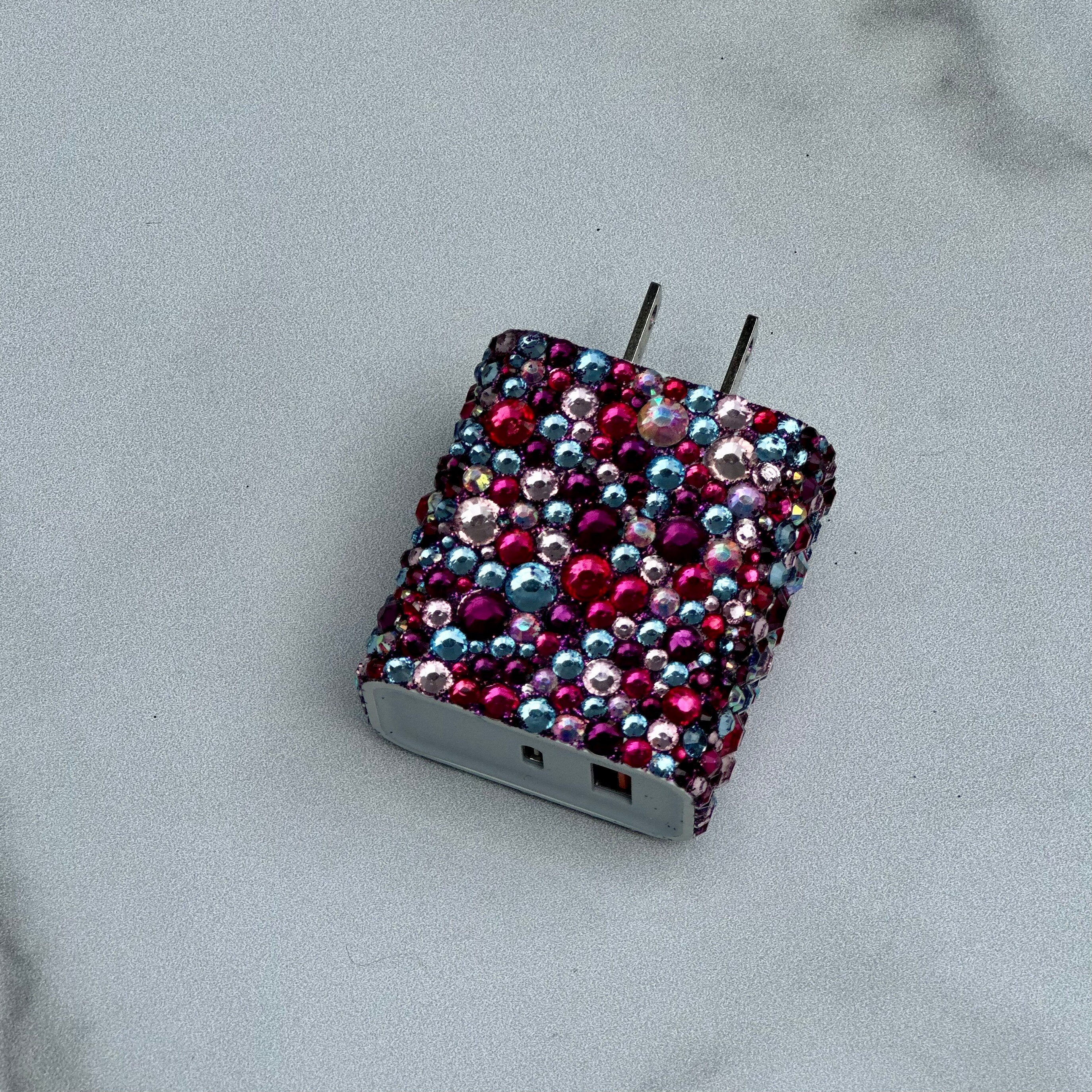 Rhinestone Charging Block: Blinged USB Adapter, Dual Port - Etsy