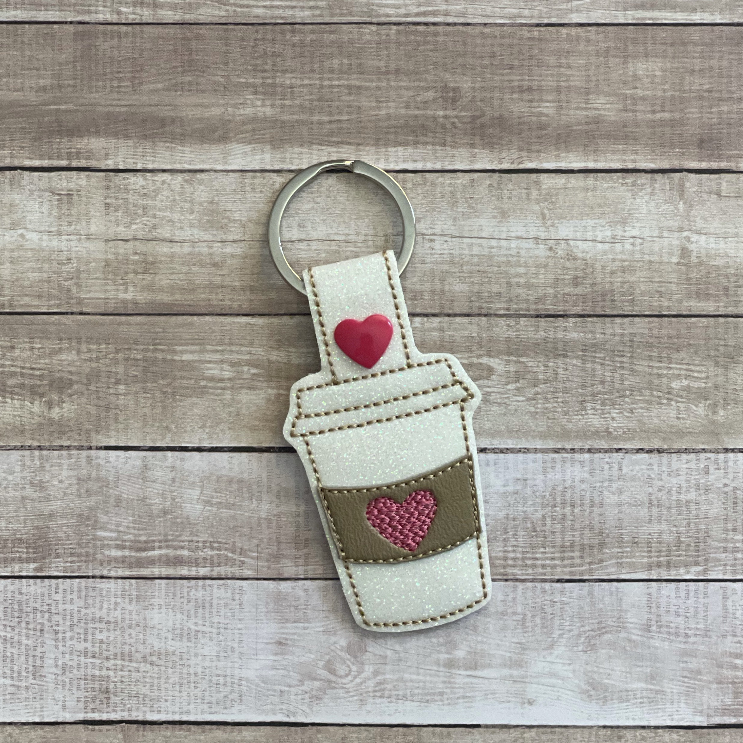 Latte Love Snap Tab Coffee Themed Key Chain I Heart Coffee - Etsy