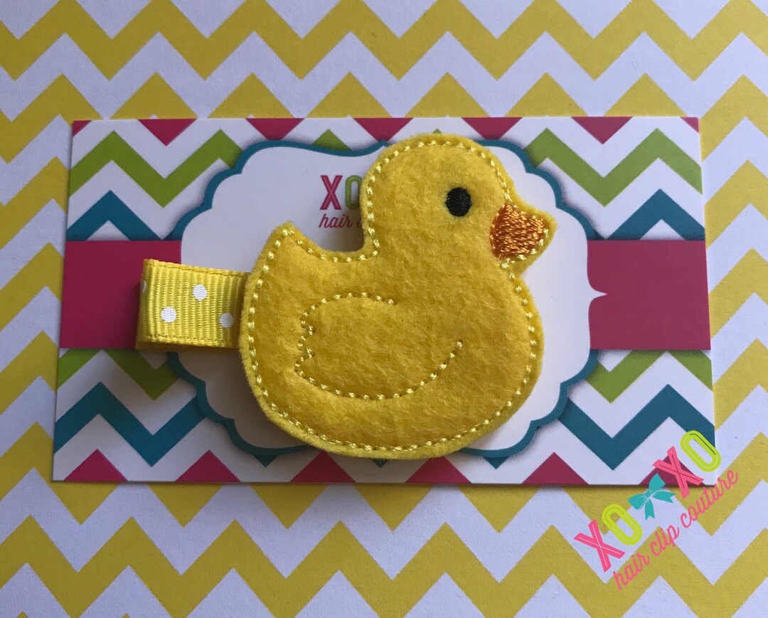 Rubber Ducky Hair Clip: Merino Wool Felt Baby Clip - Etsy