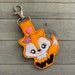 Fox Key Chain, Red Fox Snap Tab, Embroidered Key Chain, Girly Fox Key ...