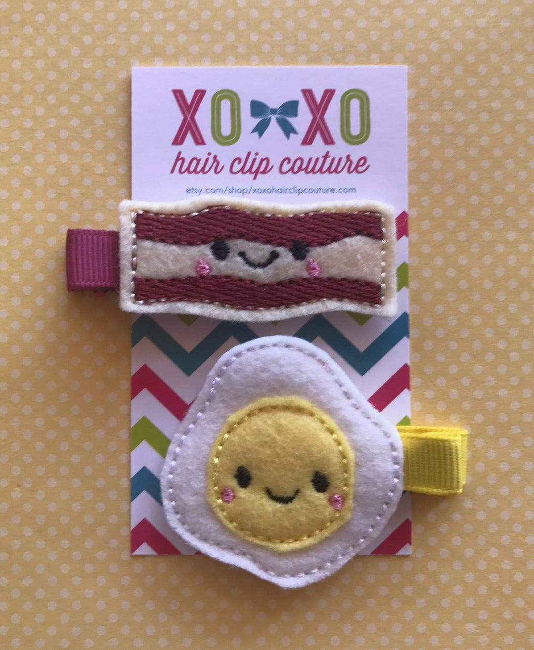 Bacon & Egg Hair Clips: Merino Wool Felt Foodie Clips - Etsy