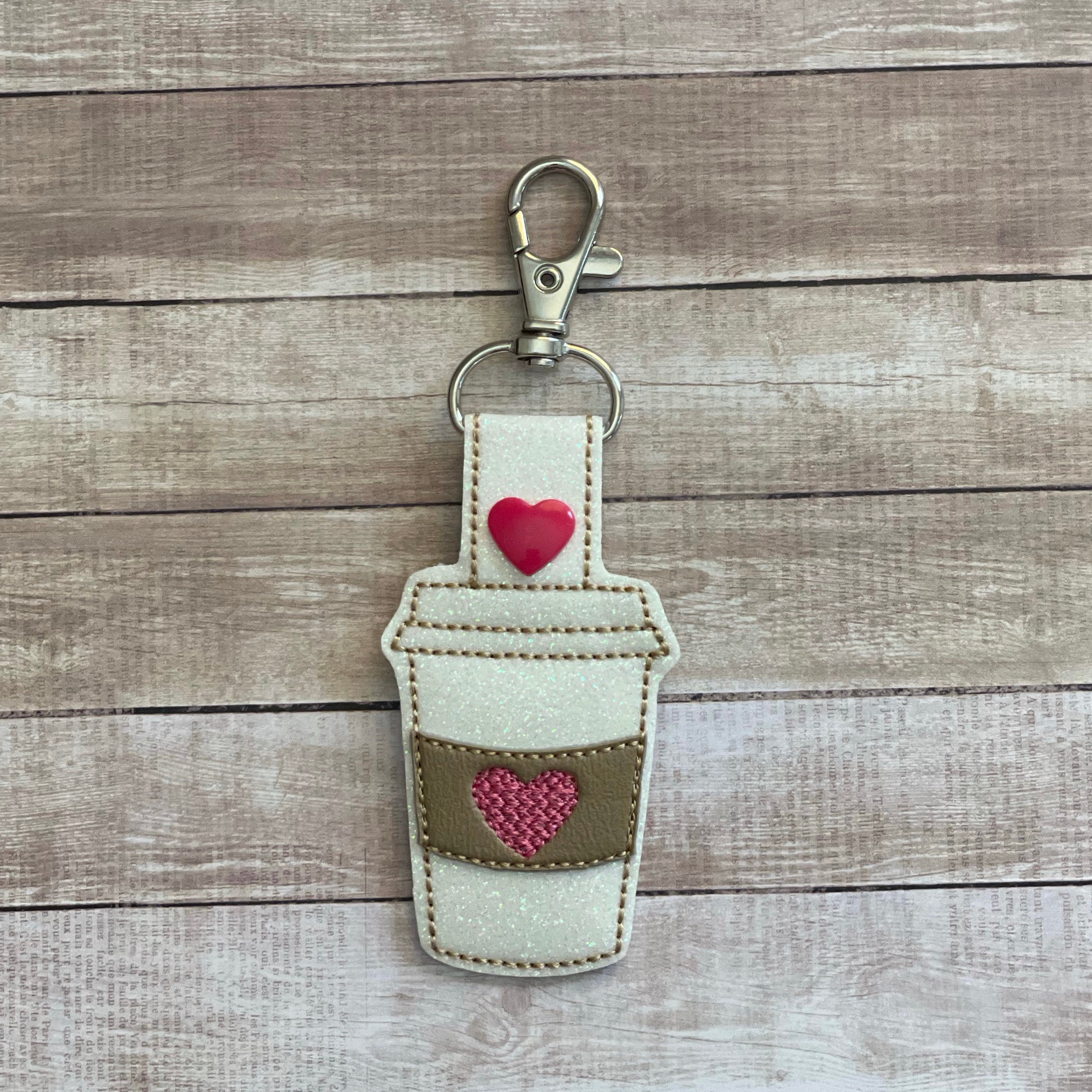 Latte Love Snap Tab Coffee Themed Key Chain I Heart Coffee - Etsy