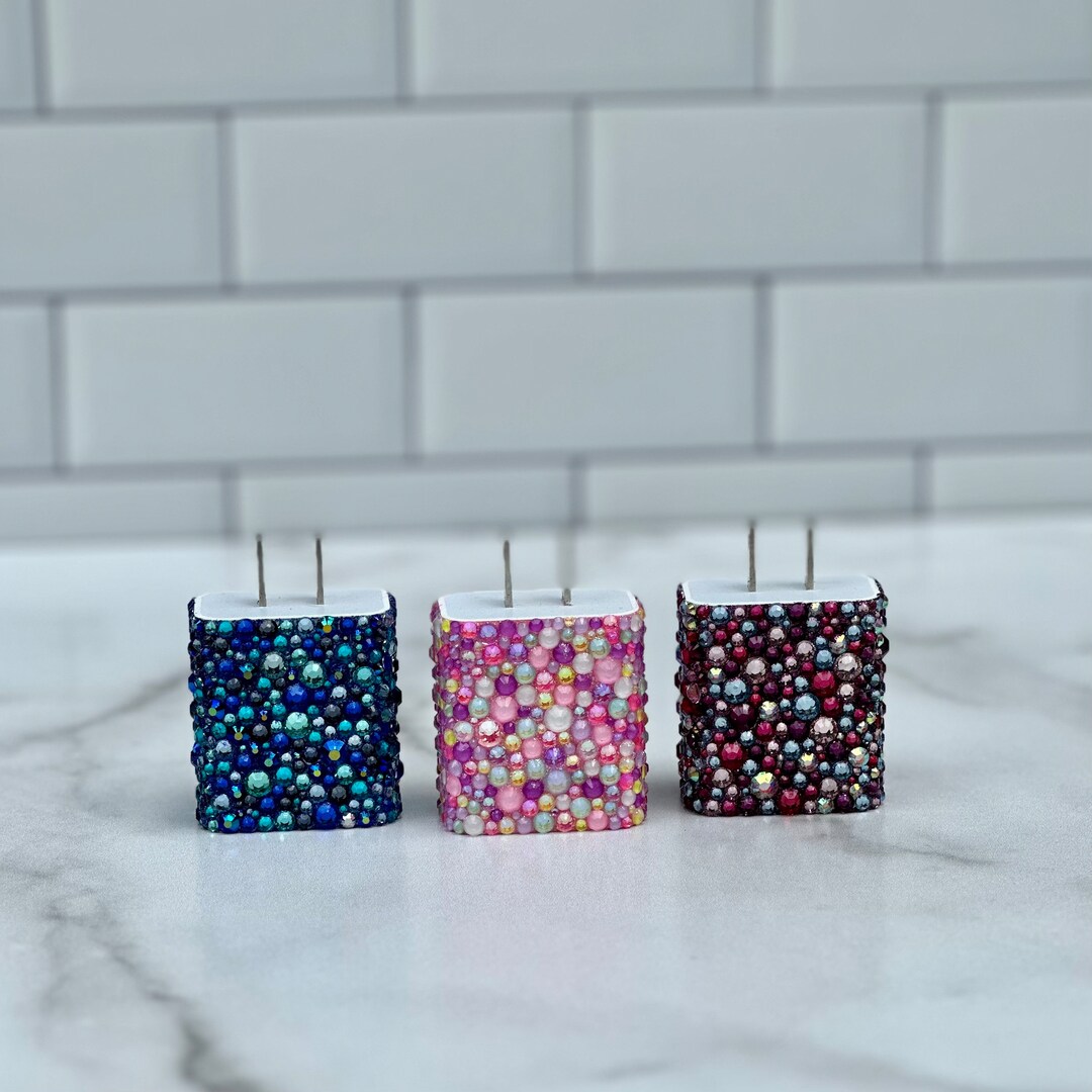 Rhinestone Charging Block: Blinged USB Adapter, Dual Port - Etsy