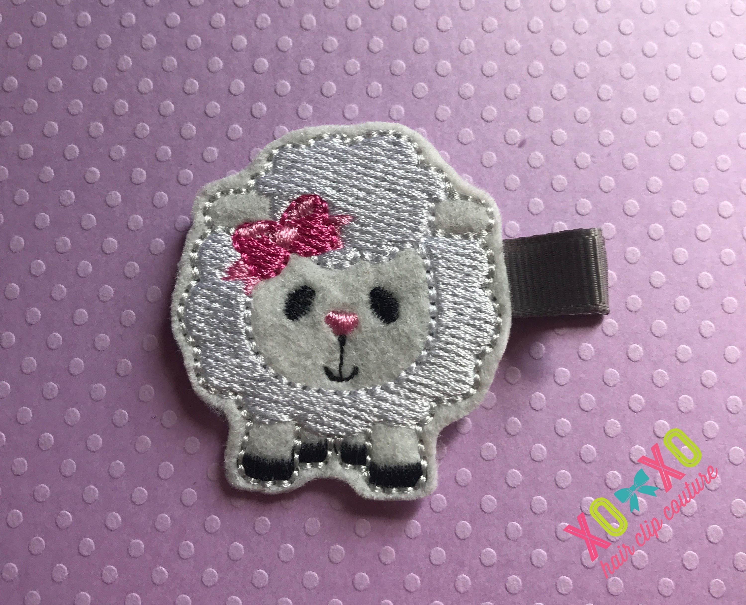 Lamb Hair Clip Little Lamb Clip Lamb Bow Sheep Hair Clip - Etsy