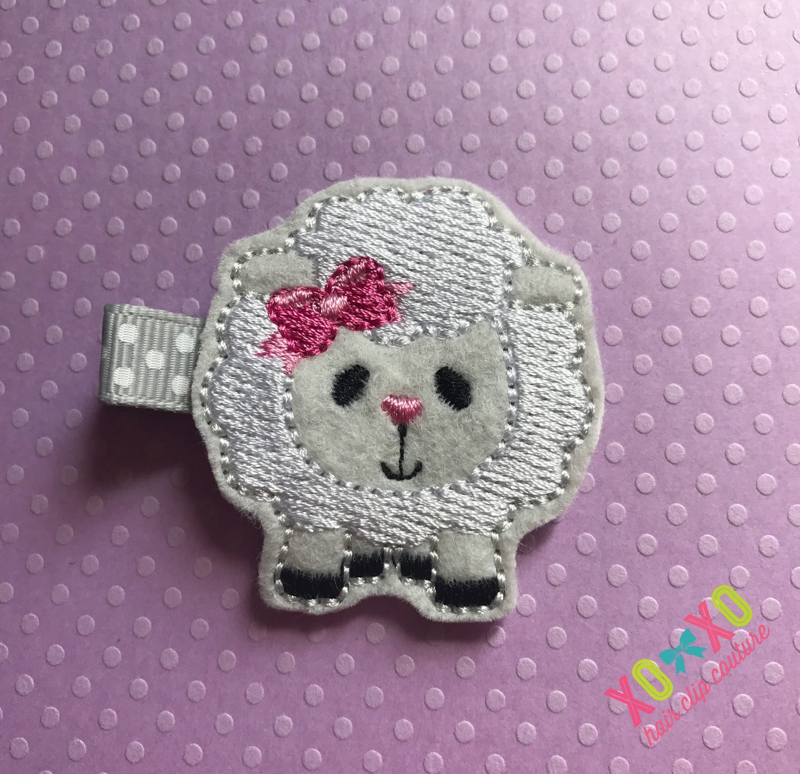 Lamb Hair Clip Little Lamb Clip Lamb Bow Sheep Hair Clip - Etsy