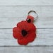Poppy Snap Tab, Backpack Charm, Embroidered Key Chain, Flower Key Fob ...