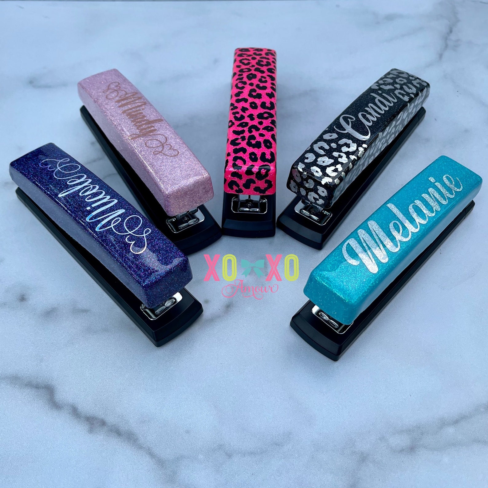 Personalized Stapler Glitter Epoxy Stapler Personalized - Etsy